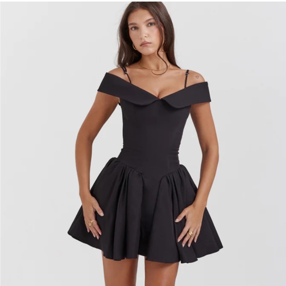 House of CB | Dresses | House Of Cb Elida Black Off Shoulder Mini Dress ...